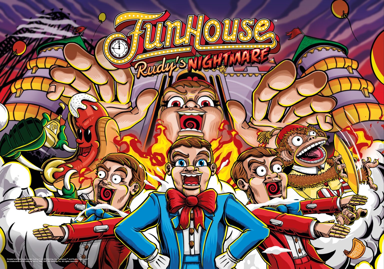 Funhouse 2.0 Backglass - Pinball Remakes Fun House Rudy's Nightmare Pinball